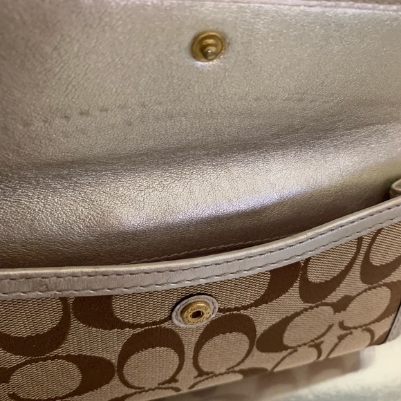 Coach | Bags | Coach Wallet With Turn Lock Closure With Gold Trim ...